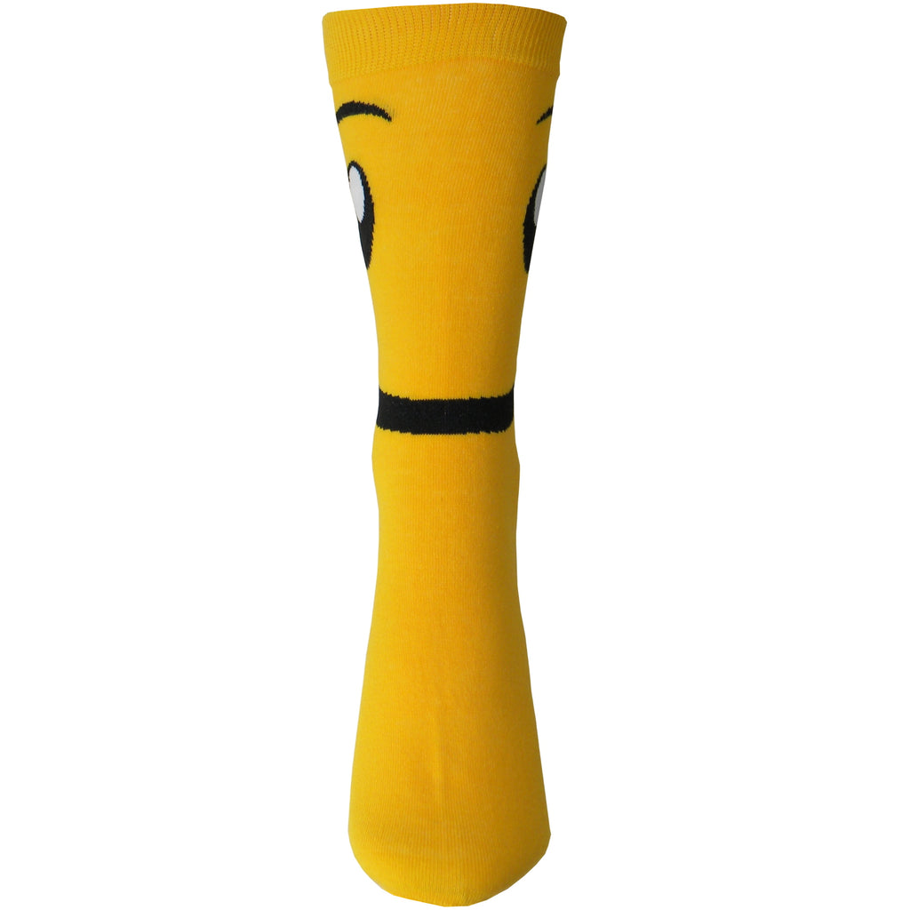 Smiley Face Crew Socks in Bright Yellow - Poppysocks