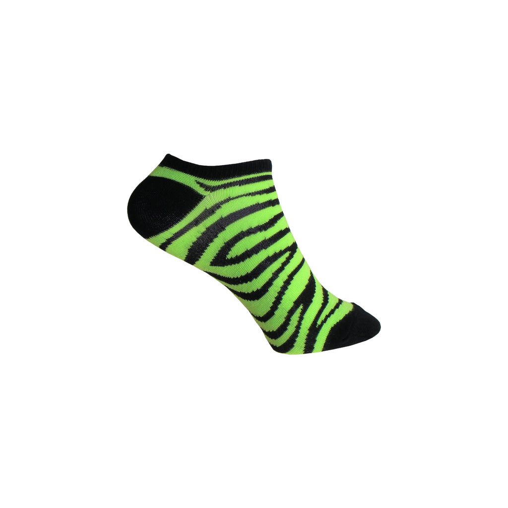 Three Pack Zebra Stripe Footie Socks in Fuchsia, Peacock, and Lime ...
