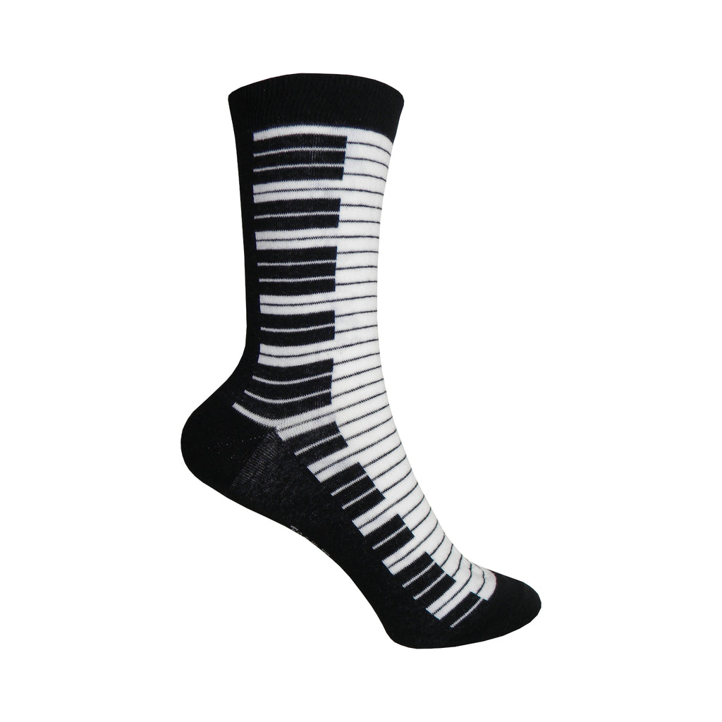 Piano Crew Socks in Black and White - Poppysocks
